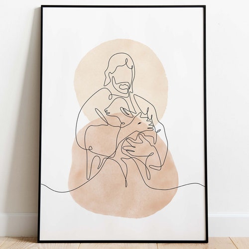Jesus Christ Portrait Line Art - Etsy