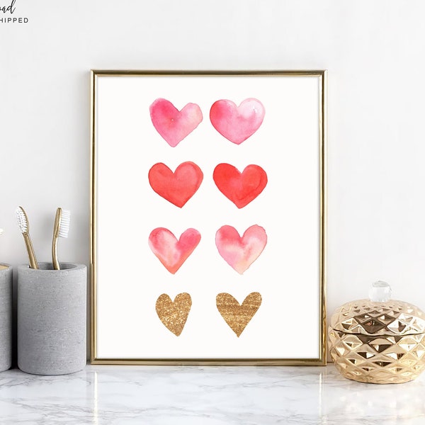 Gold Heart Printable - Etsy
