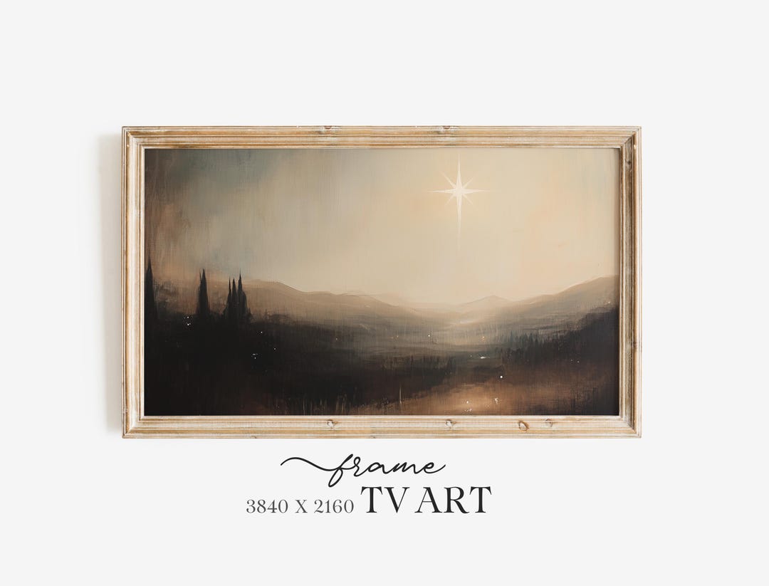 Bethlehem Star Landscape Art: Minimalist Nativity Scene (digital ...