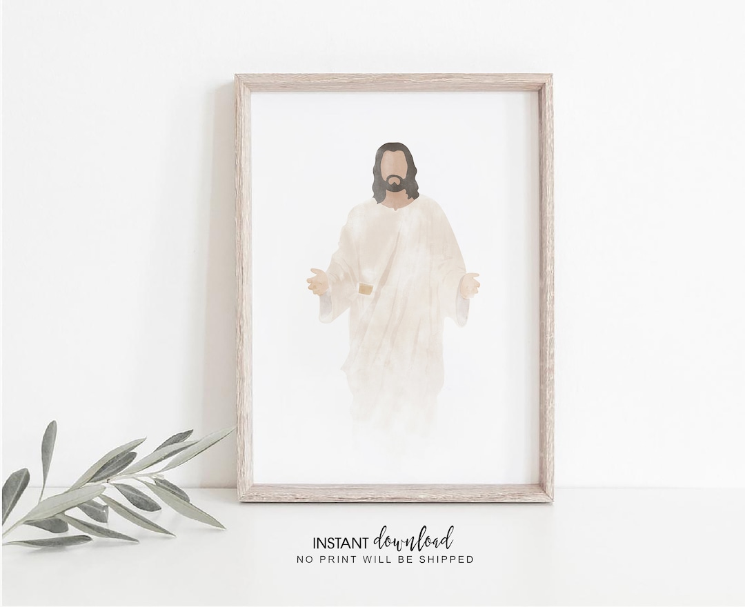Minimalist Jesus Portrait: Boho Style Art Print (digital Download) - Etsy
