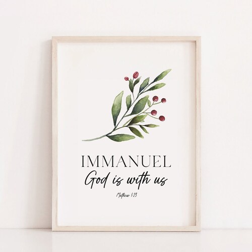 Immanuel God is With Us Matthew 1:23 Bible Verse Wall Art - Etsy