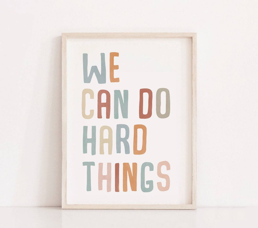 Boho Nusery Decor, We Can Do Hard Things Download, Printable Art ...