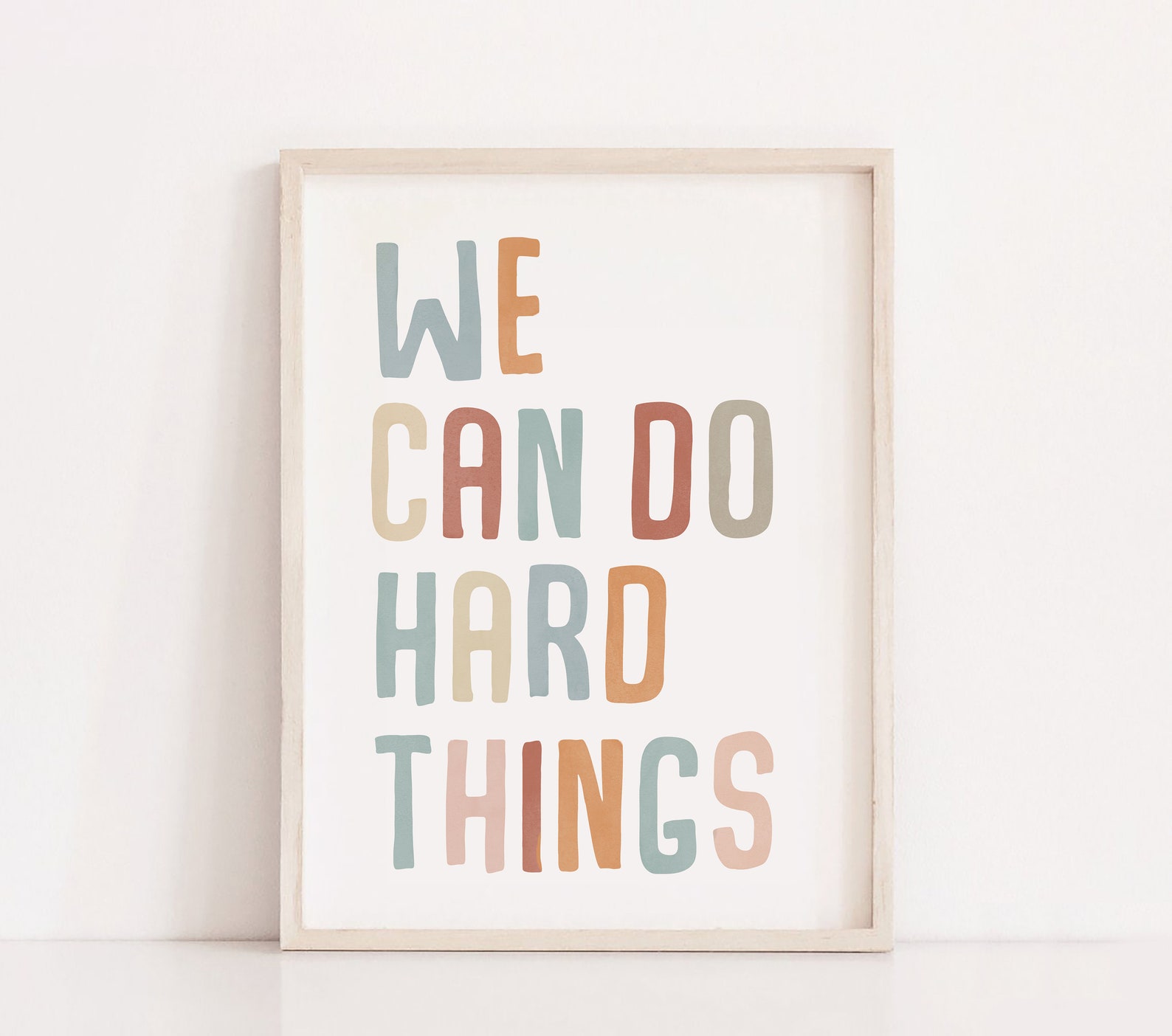 Boho Nusery Decor We Can Do Hard Things Download Printable | Etsy