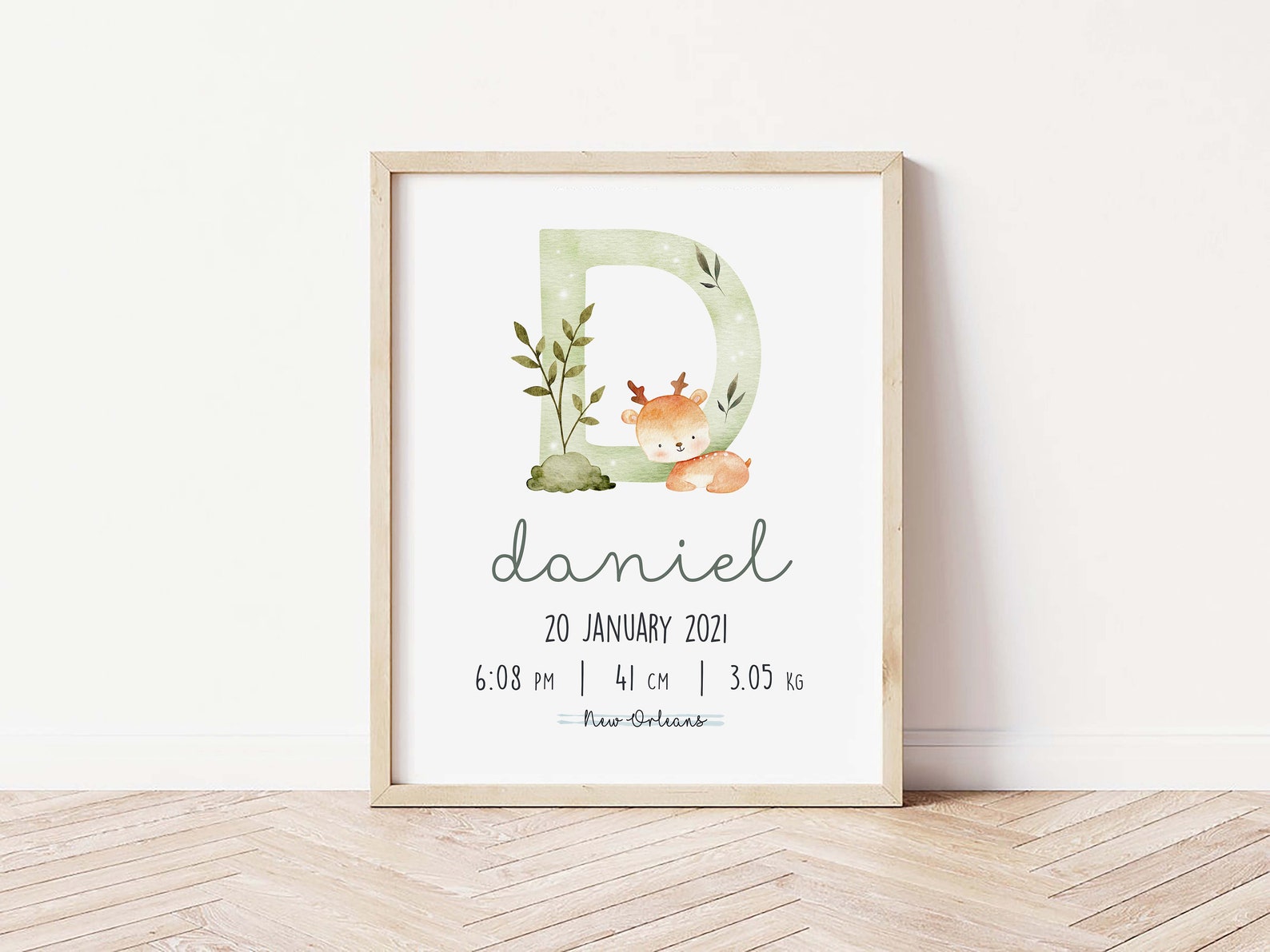 Personalized Baby Birth Print: Boho Nursery Decor (digital Download) - Etsy