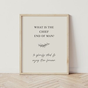 What is the Chief End of Man - Minimalist Boho Wall Art Print - Etsy