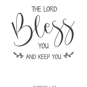 The Lord Bless You and Keep You Svg, Number 6:24, the Lord Bless You ...