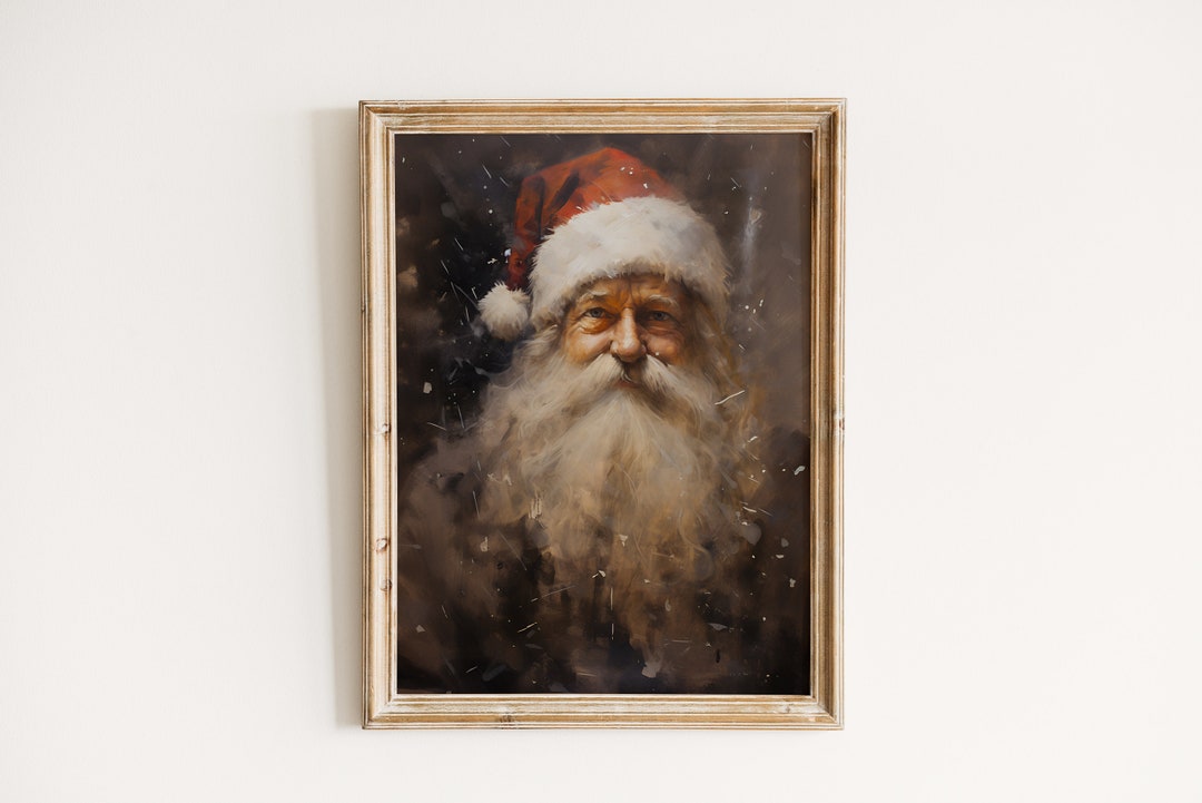 Vintage Santa Portrait: Nostalgic Christmas Wall Art (digital Download ...