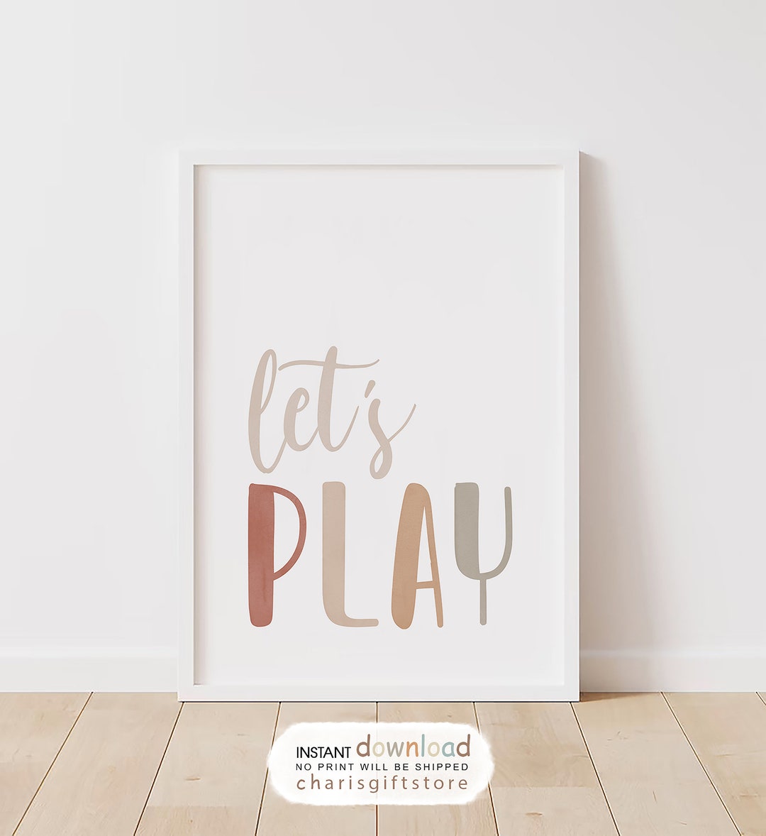 Let's Play Printable, Nursery Wall Art, Playroom Signs, Playroom Decor ...
