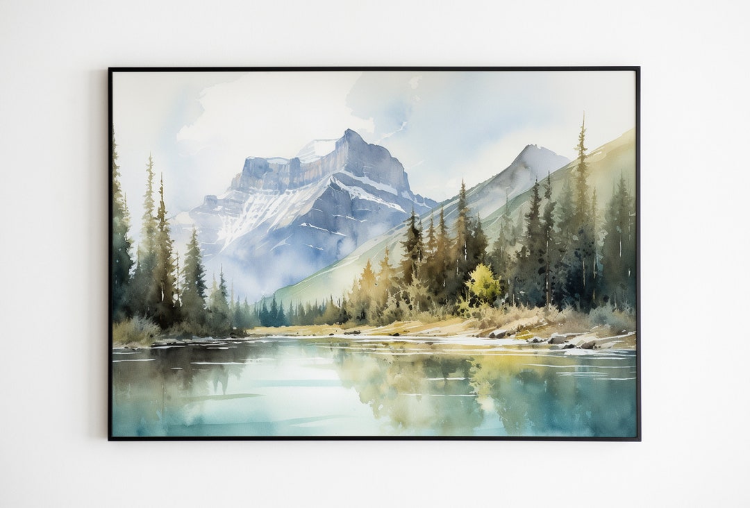 Banff National Park Watercolor Art - Stunning Landscape Painting ...