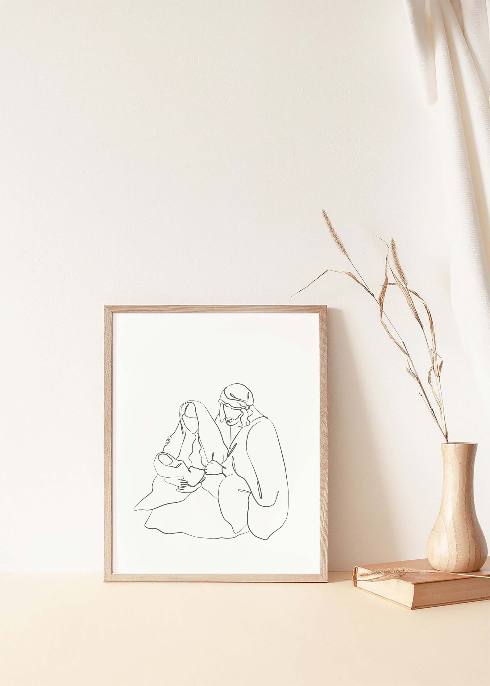 Nativity Scene Line Art Minimal Christmas Christmas Jesus - Etsy