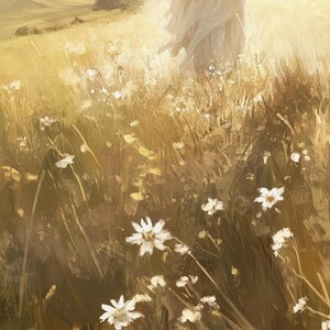 Jesus Walking in Meadow Digital Art – Christian Wall Print, Peaceful ...