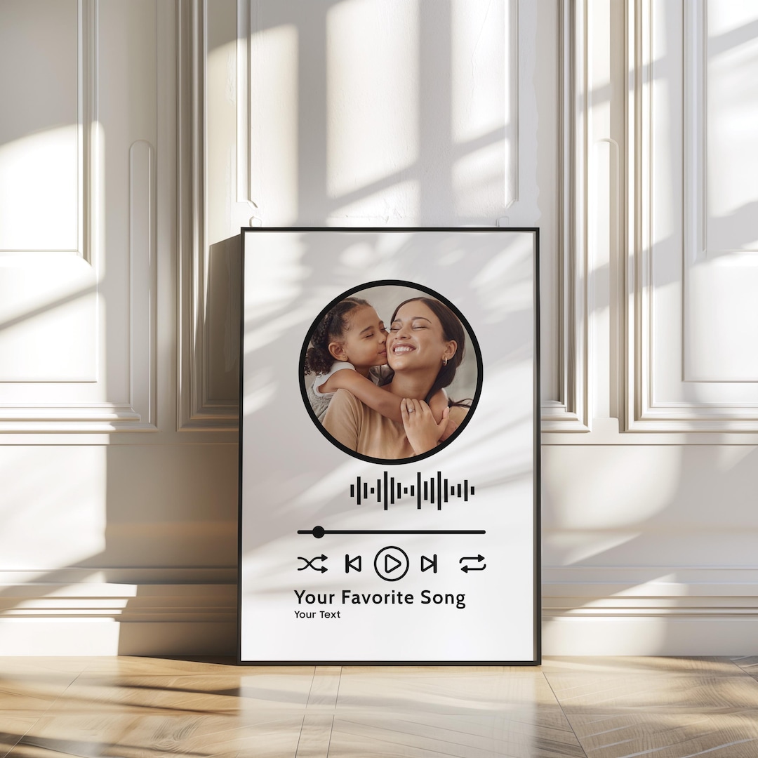 Custom Song Poster With Photo and Spotify Code Personalized Music Wall ...