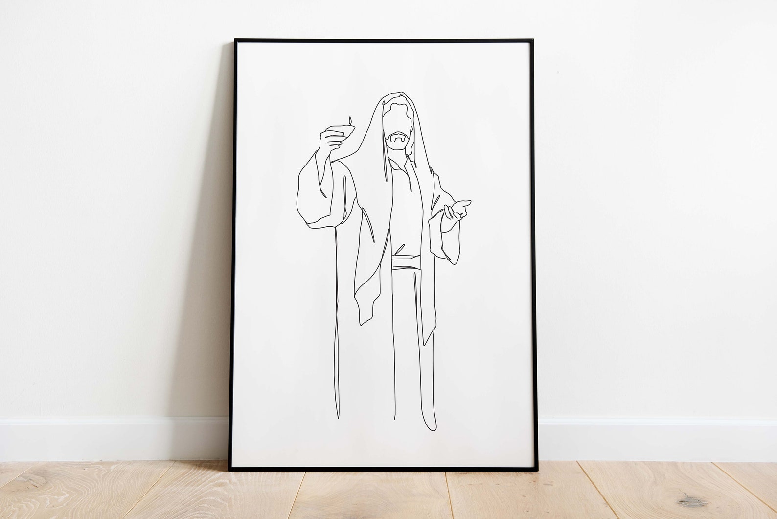 Jesus Portrait Line Art Light LDS Wall Art Printable - Etsy