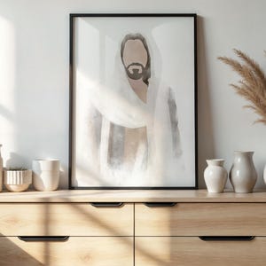 Minimalist Jesus Portrait: Christian Wall Art (digital Download) - Etsy
