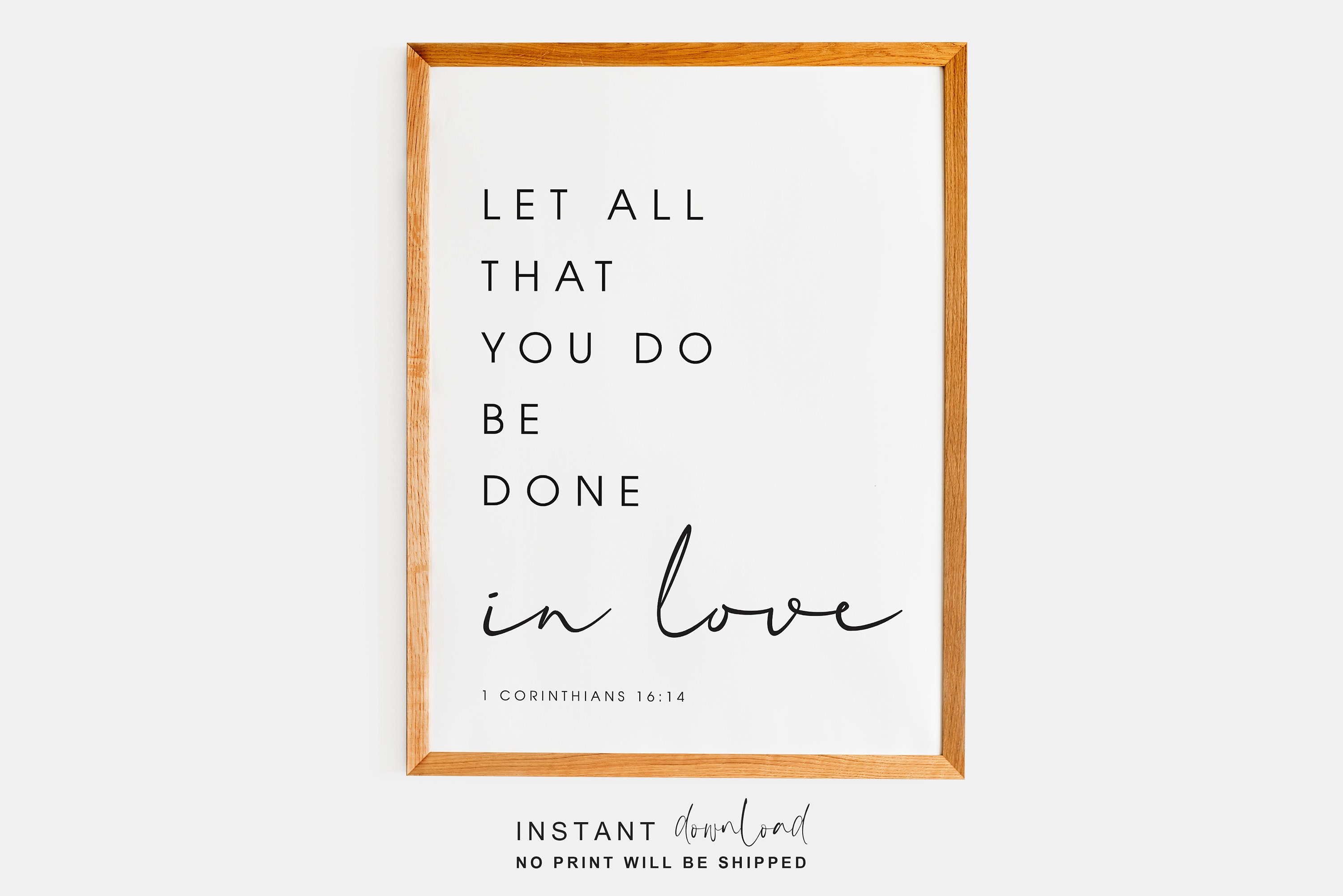 Bible Verse Wall Art Let All That You Do Be Done in Love - Etsy