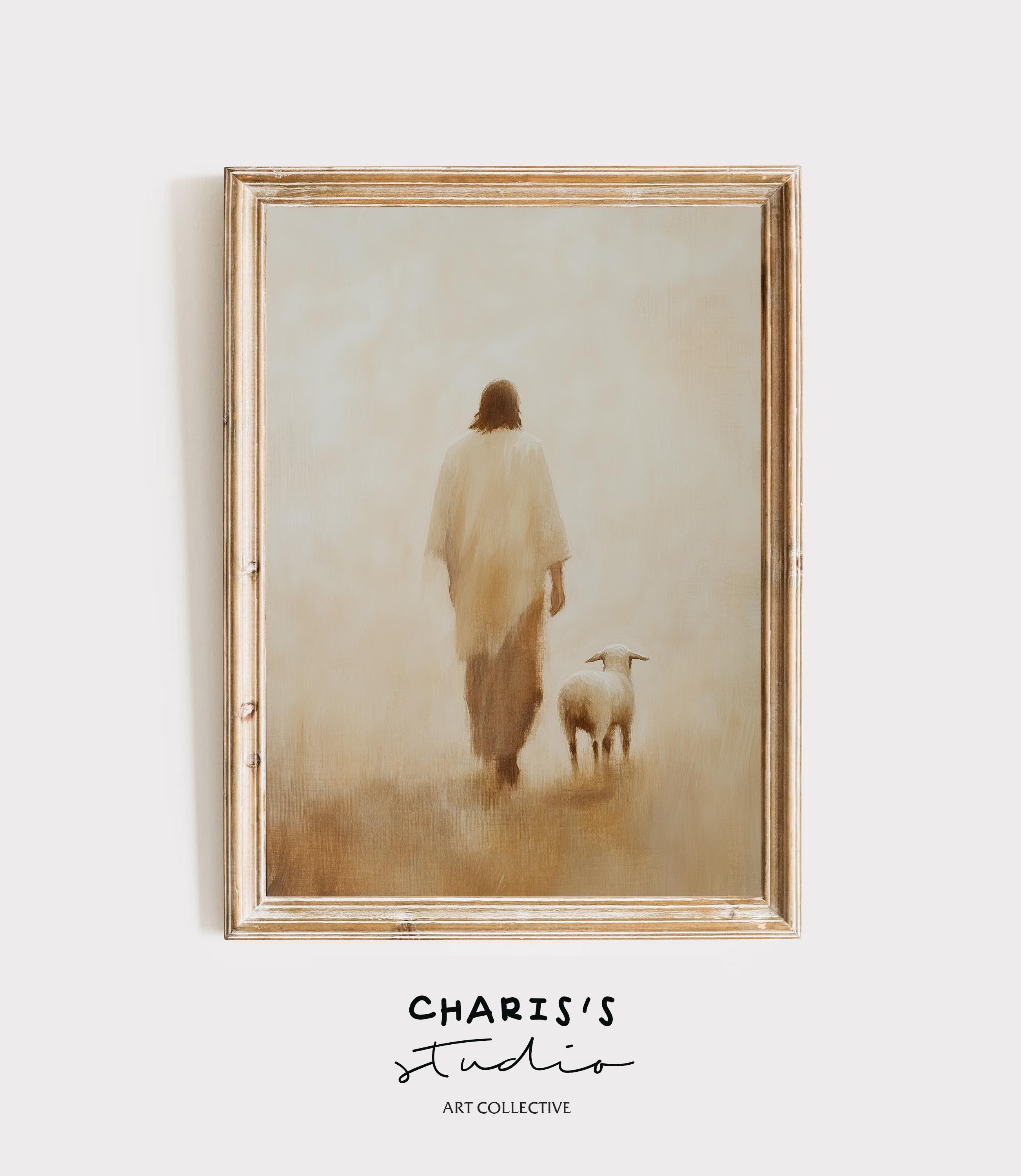 Jesus and the Lost Sheep Print: Inspirational Christian Art (digital ...