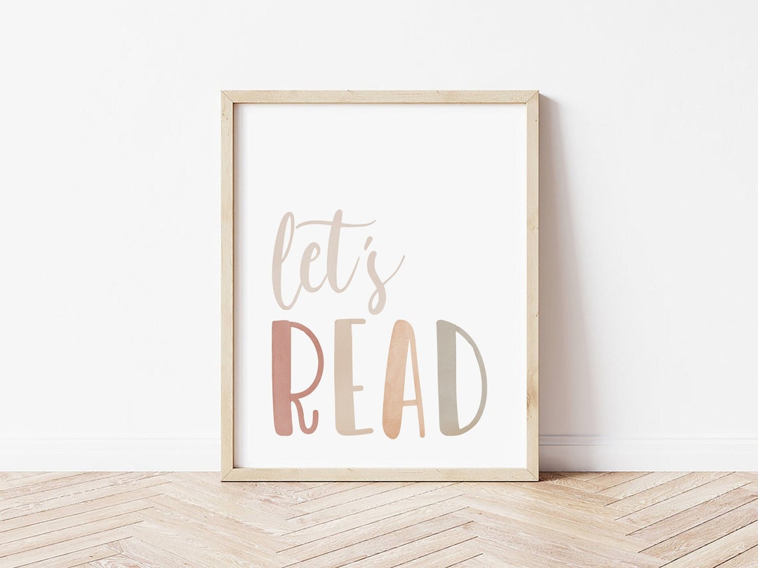 Let's Read Printable: Boho Nursery Wall Art (digital Download) - Etsy