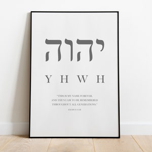 Yahweh Wall Art: Names of God, Christian Home Decor (digital Download ...