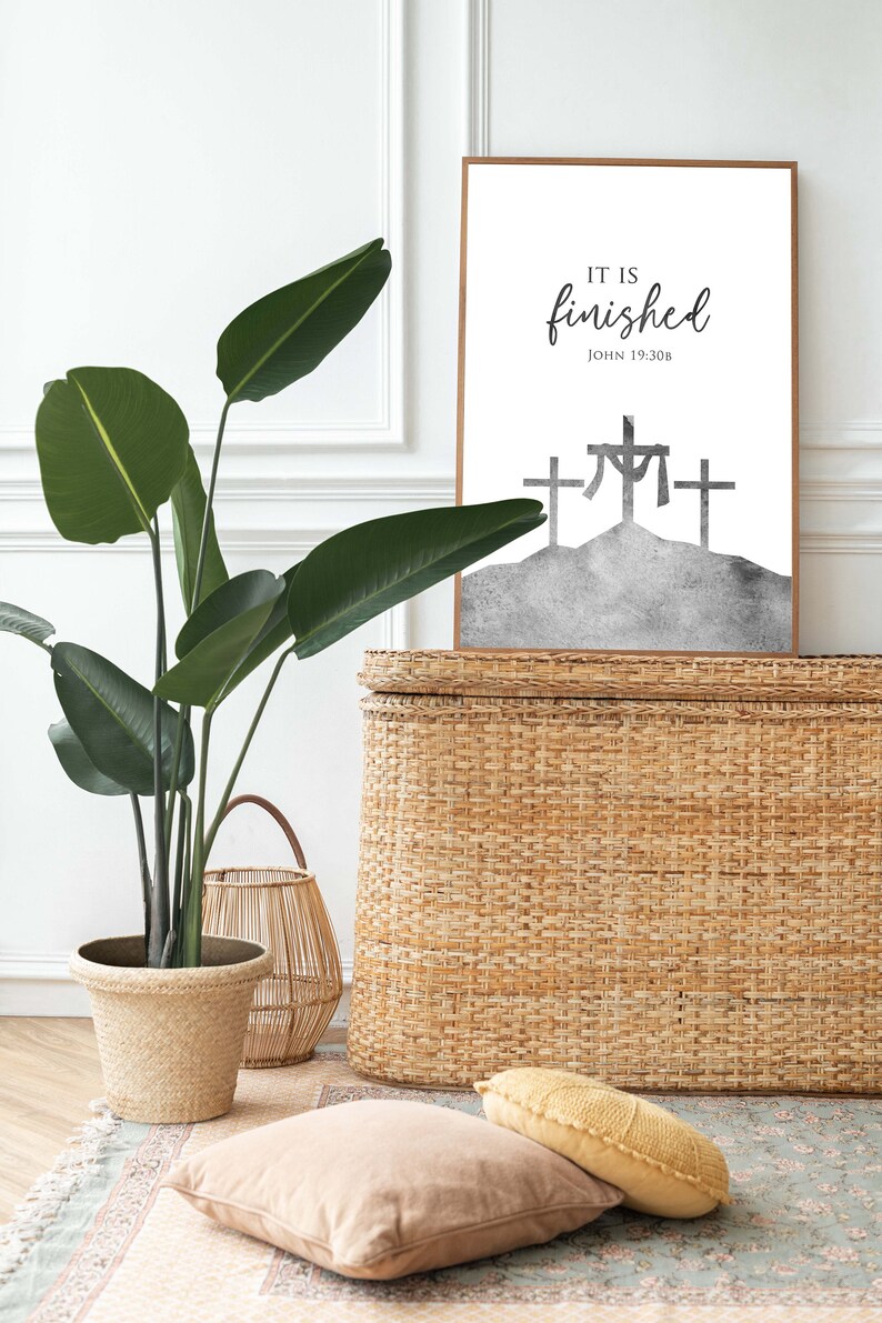 Lent Printable It is Finished John 19:30 Printable Wall Art | Etsy