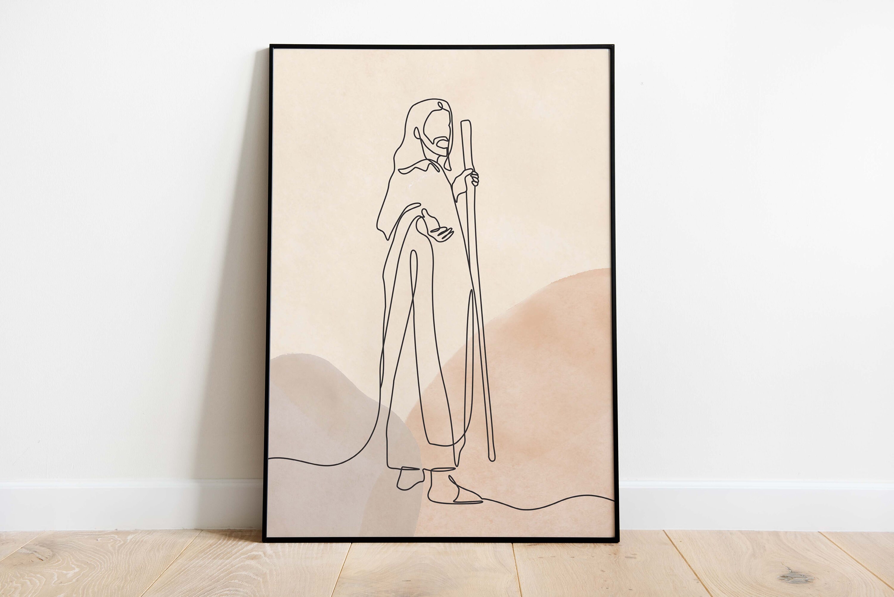 Jesus Portrait Line Art Jesus Prints Printable Baptism - Etsy