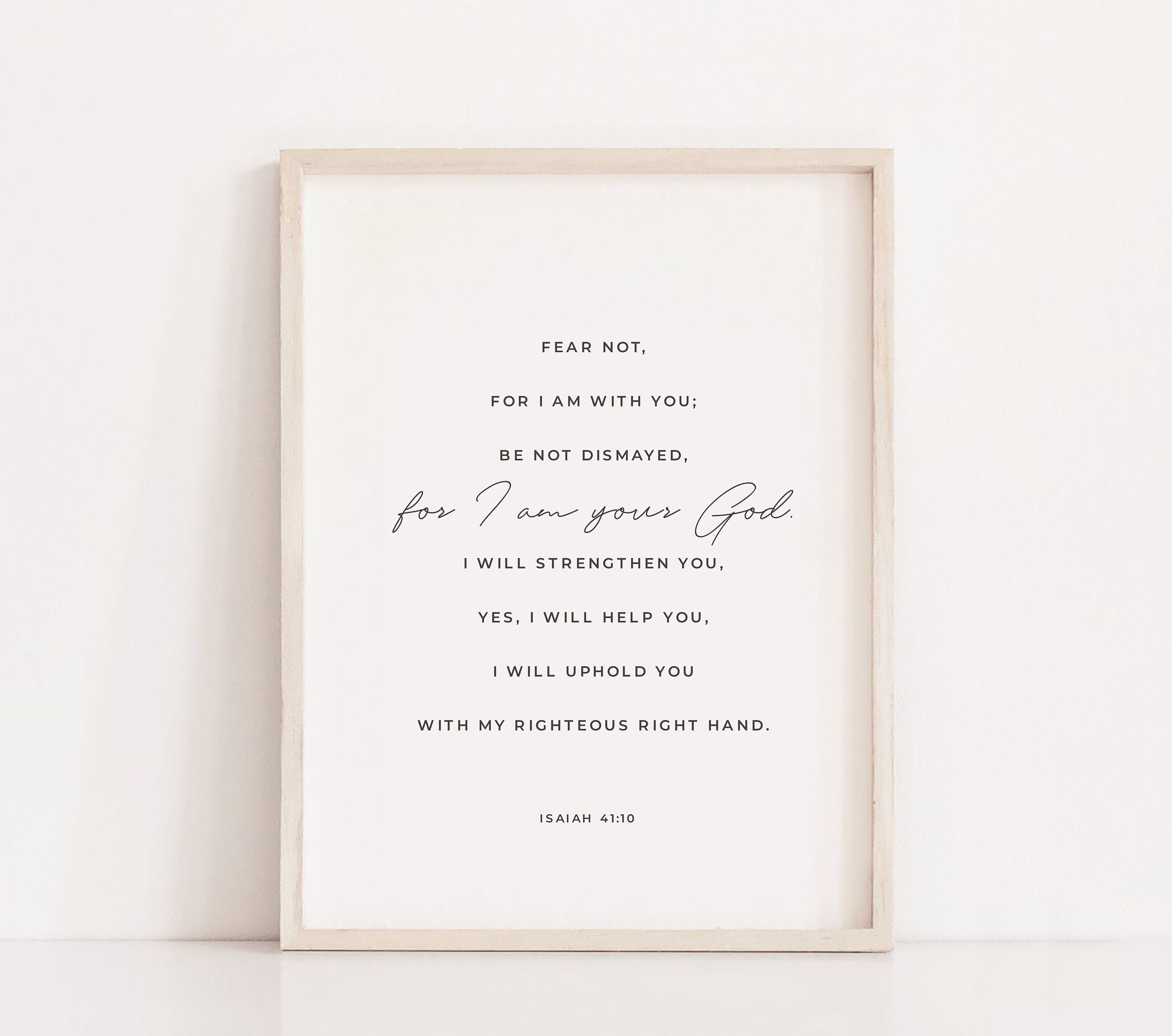 Isaiah 41:10, Modern Bible Verse Print, Minimal Bible Verse, Modern ...