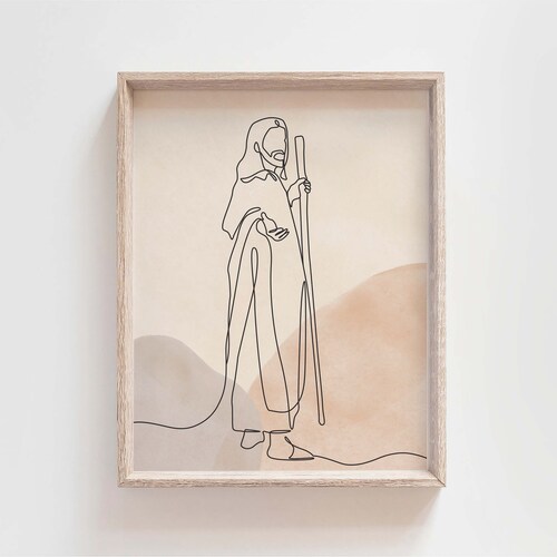 Jesus Portrait Line Art LDS Art Printable Baptism Gift - Etsy