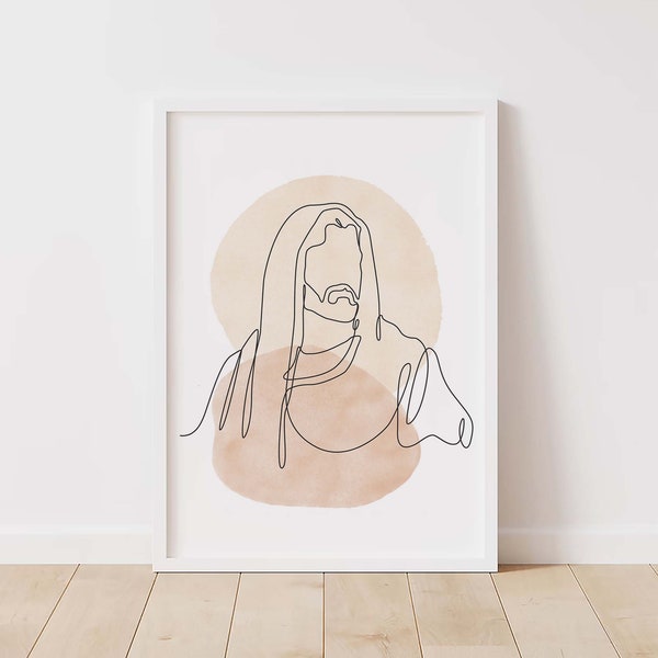 Jesus Line Art - Etsy