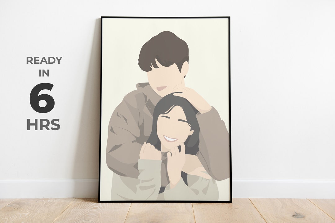 Custom Detailed Illustration Portrait, Personalized Gifts, Anniversary ...