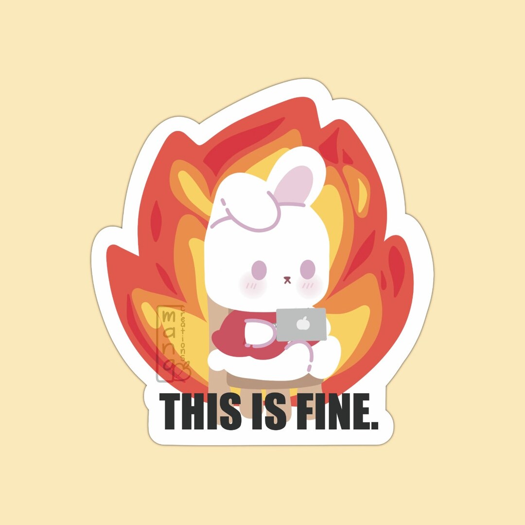 This is Fine Bunny Vinyl Sticker - Star Holographic Glossy Effect - Etsy