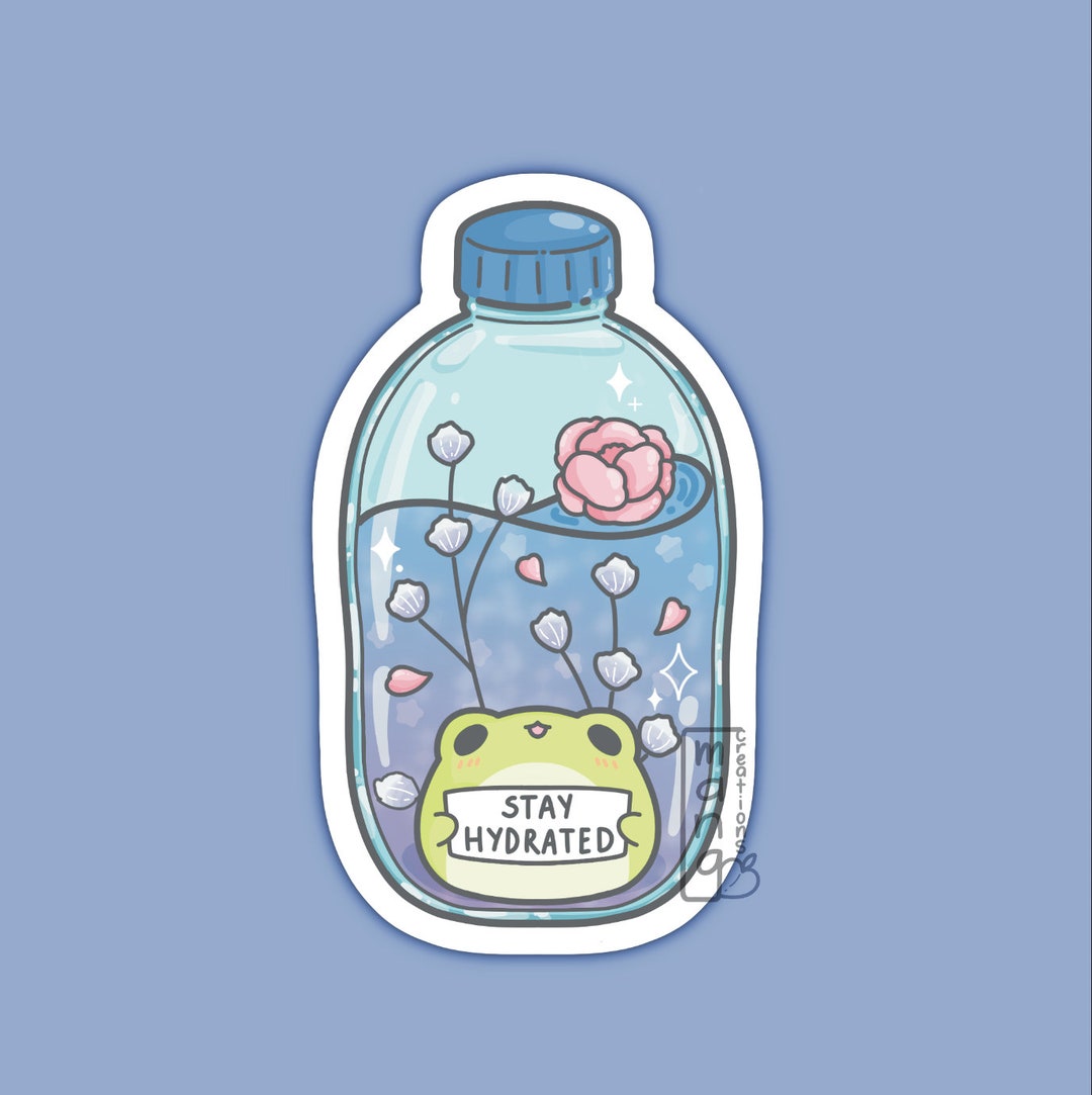 Stay Hydrated Froggy Vinyl Sticker -holographic Broken Glass Effect - Etsy