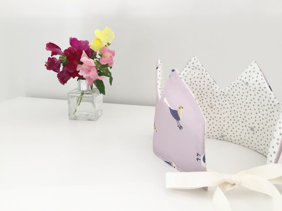 Personalised Birthday Crown, Party Crown, Fabric Crown, Bird Crown ...