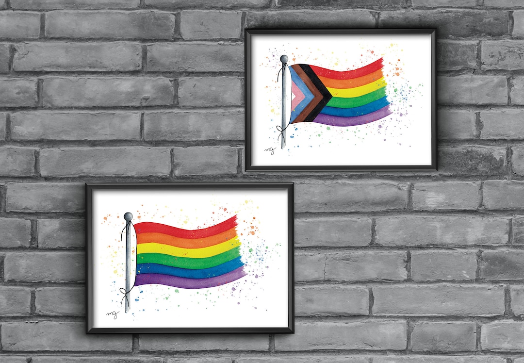 Progress Pride Flag Pride Rainbow Flag Inclusive Pride Wall - Etsy
