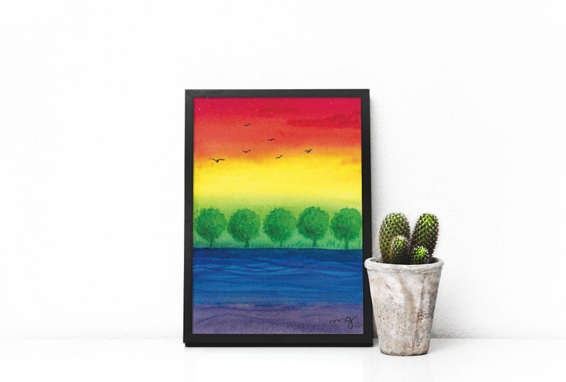 Colorful Pride Landscape Pride LGBT Poster Rainbow Flag - Etsy UK