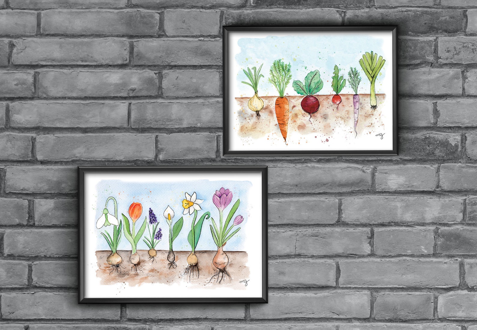 Root Vegetable Garden Poster Kitchen Vegetables Wall Decor - Etsy