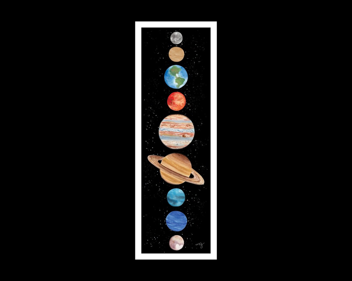 Planets Bookmark Astrology Art Print Planets Artwork - Etsy