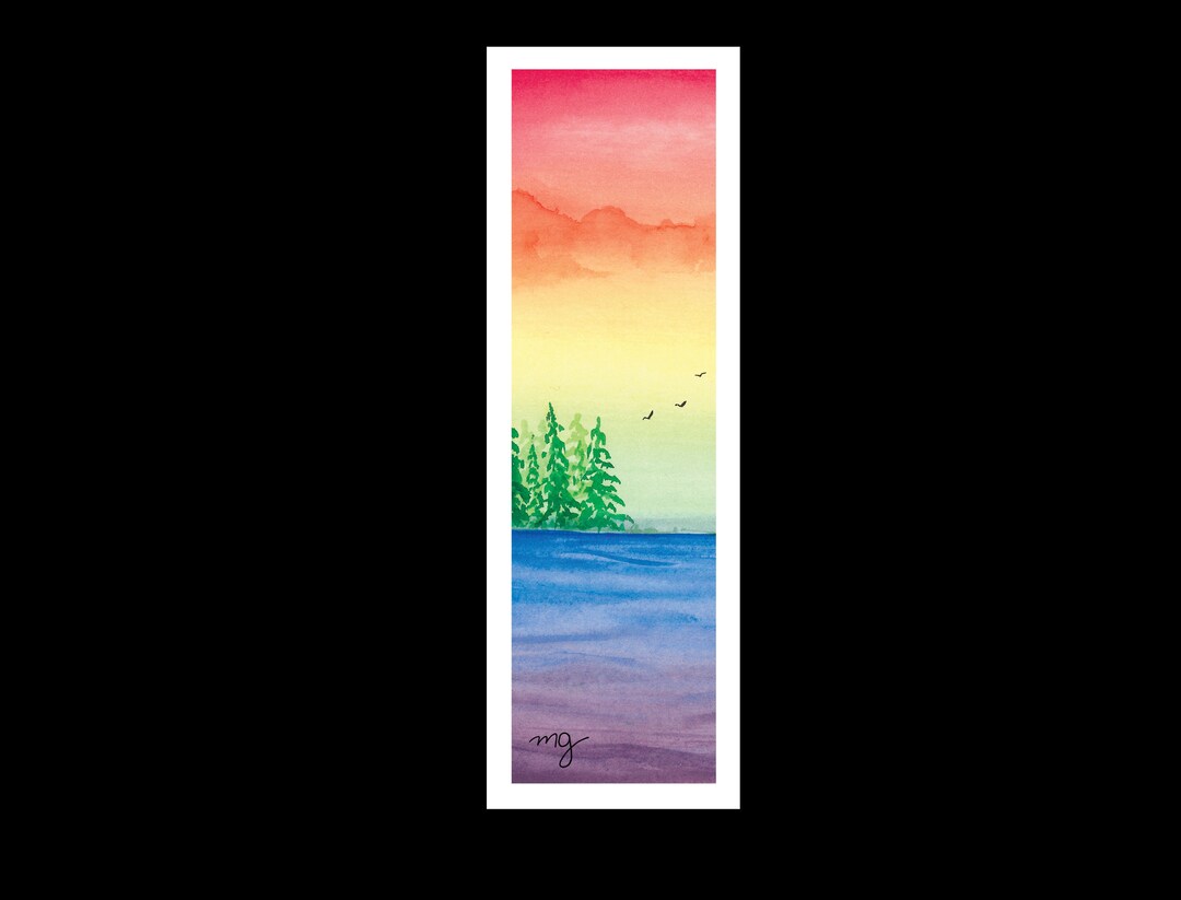 Colorful Landscape Bookmark, Soft Landscape Pride Colors, Landscape ...