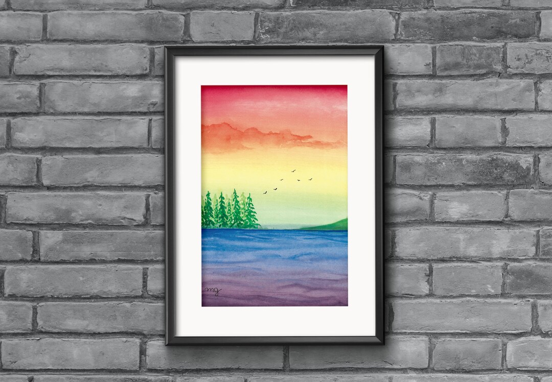 Pride Colors Landscape, LGBT Home Decor, Pride Wall Art, Gay ...