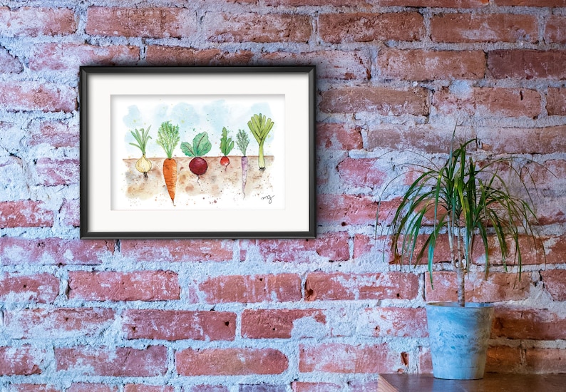 Root Vegetable Garden Poster Kitchen Vegetables Wall Decor - Etsy