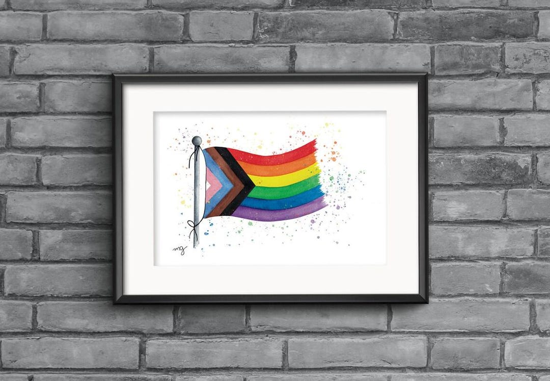 Progress Pride Flag Printable Art, Pride Fine Painting, Colorful Pride ...