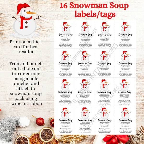 Snowman Soup - Etsy