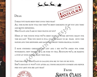 Printable Santa Claus Official Nice List Certificate Letter - Etsy