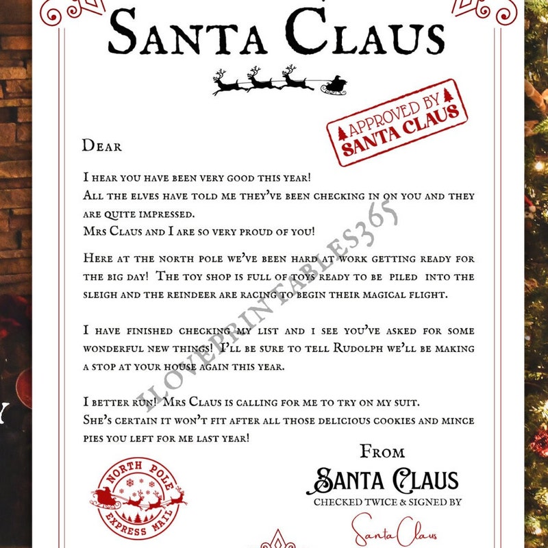 Santa Claus Letter - Etsy