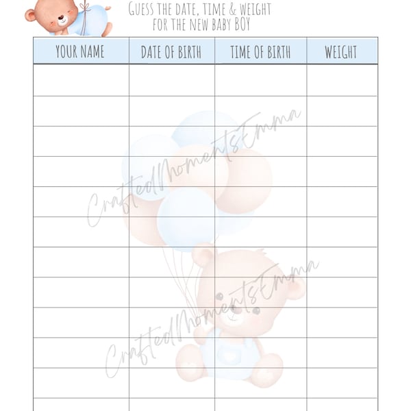 Baby Date Born Weight and Time - Etsy