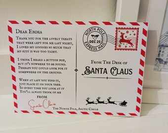 Santa Lost Buttons Poem - Etsy