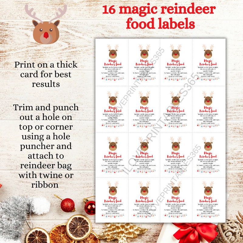 Reindeer Food Label - Etsy