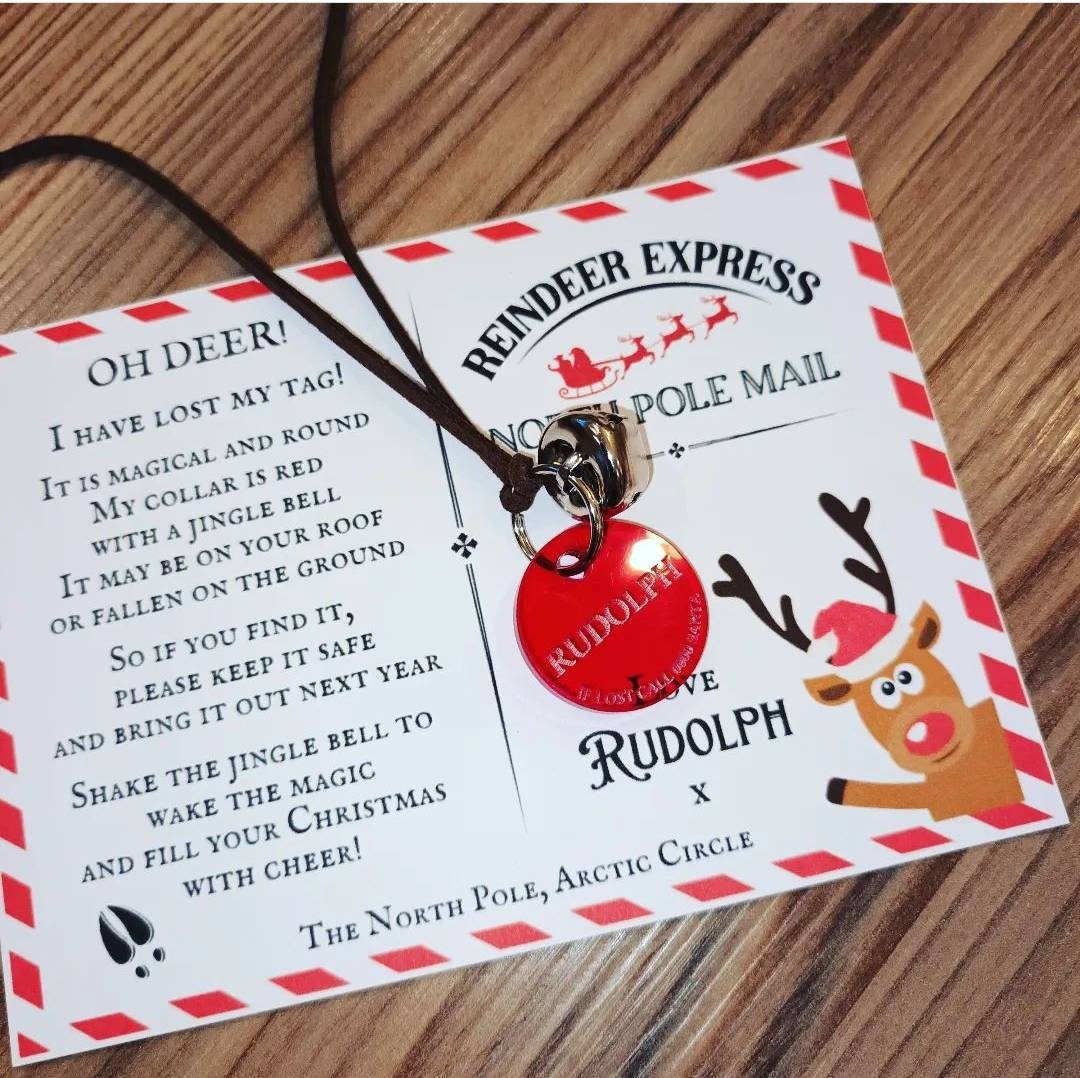 Printable Rudolph's Lost Tag Poem Card, Rudolph's Lost Tag Backing Card ...