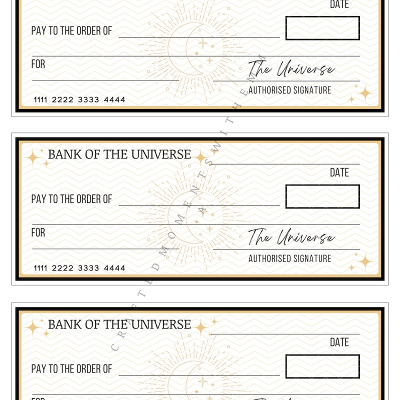 Bank of the Universe Check - Etsy