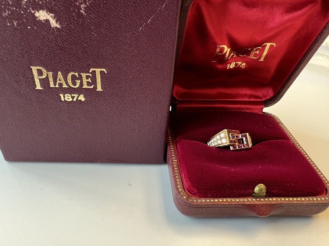 Beautiful Vintage Piaget 18k Yellow Gold Ruby Diamond Ring - Etsy