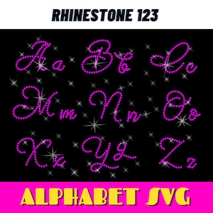 CHRISTMAS RHINESTONE FONT Cursive Rhinestone Alphabet Letter Svg ...