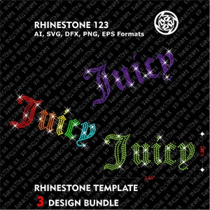 Juicy Couture Rhinestone Template Instant Craft Download Png, Svg, Dxf ...